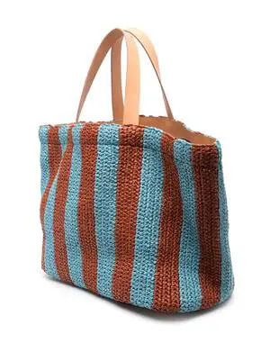 La DoubleJ Riviera Striped Raffia Tote