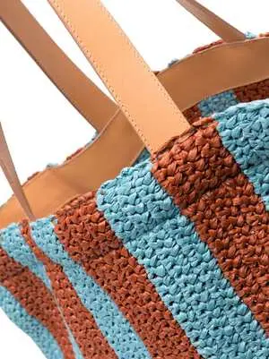 La DoubleJ Riviera Striped Raffia Tote