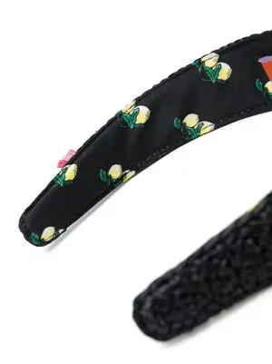 La DoubleJ Halo Raffia Hairband - Black
