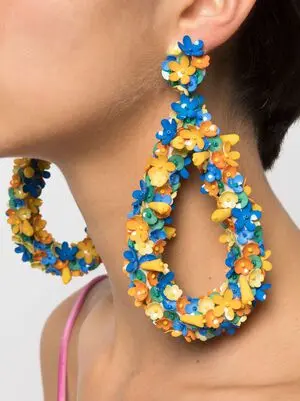 La DoubleJ Confetti Macro Flower Drop Earrings
