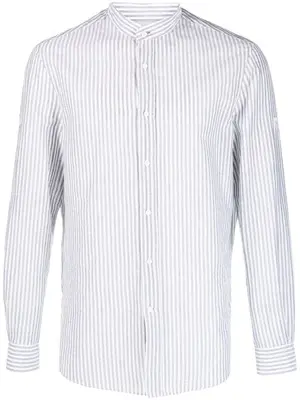 Brunello Cucinelli Long-sleeve Striped Buttoned Shirt - White