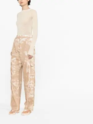 ANDREĀDAMO Faded-print Cargo Trousers