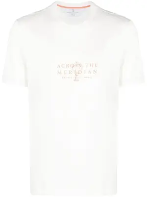 Brunello Cucinelli Slogan-print Cotton T-shirt - White