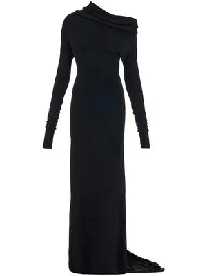 FERRAGAMO Draped One-shoulder Gown - Black