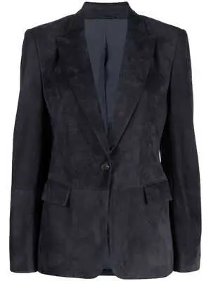 BRUNELLO CUCINELLI Brunello Cucinelli Single-Breasted Leather Blazer