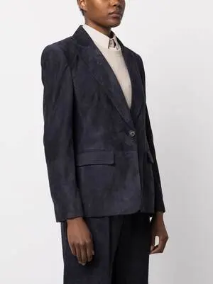 Brunello Cucinelli Single-breasted Leather Blazer