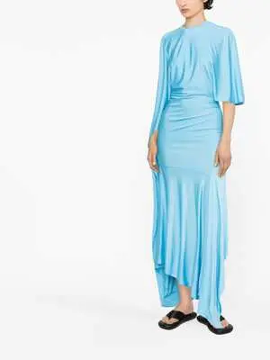 Stella McCartney Cape-sleeve Asymmetric Maxi Dress