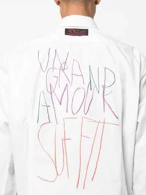 Raf Simons Slogan-print Button-up Shirt