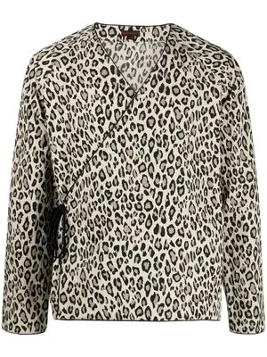 CLOT Leopard-print V-neck Shirt