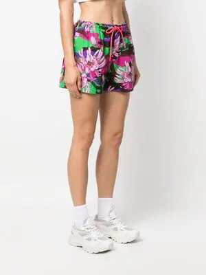 Moncler Floral-print Thigh-length Shorts - Pink