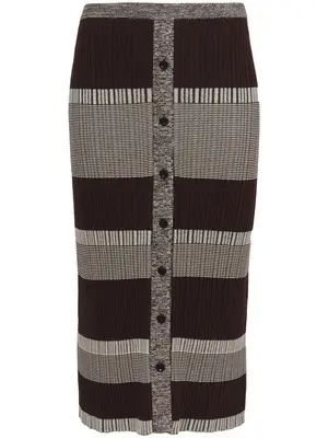 Proenza Schouler White Label Striped Midi Skirt - Brown