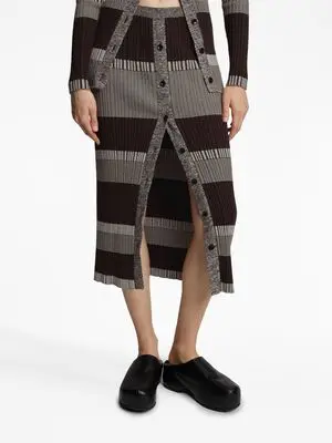 Proenza Schouler White Label Striped Midi Skirt