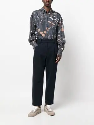 Brunello Cucinelli Leaf-print Silk Shirt