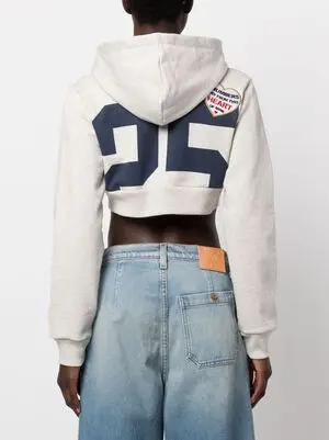 Vaquera Patch-detail Cotton Cropped Hoodie