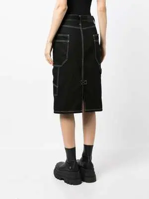 GROUND ZERO Panelled Denim Midi Skirt