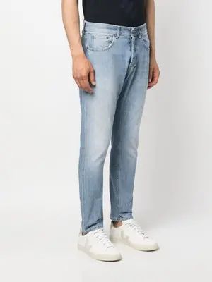 DONDUP Faded Effect Tapered Jeans - Blue