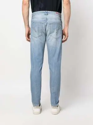 DONDUP Faded Effect Tapered Jeans - Blue