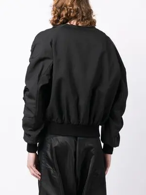 Random Identities Ruched Zip-up Bomber Jacket