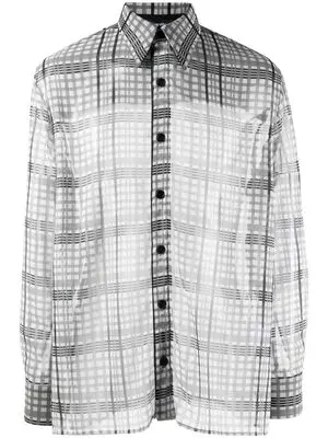 AV VATTEV Semi-sheer Check-print Shirt