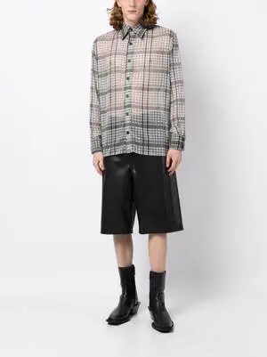 AV VATTEV Semi-sheer Check-print Shirt