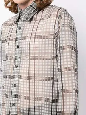 AV VATTEV Semi-sheer Check-print Shirt