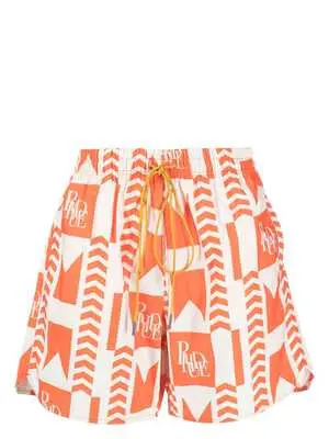 Rhude Grasse Logo-print Swim Shorts - Orange