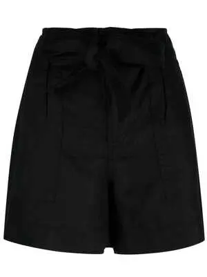 Ralph Lauren Belted Linen Shorts - Black