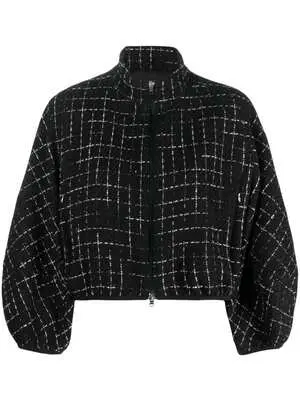 Herno Grid-patterned Cropped Jacket