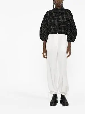Herno Grid-patterned Cropped Jacket
