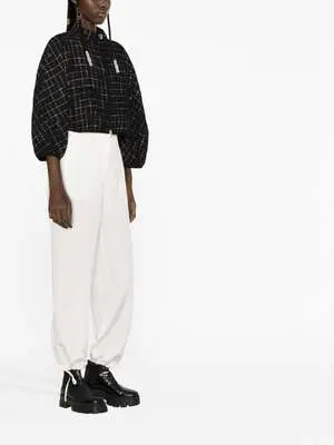 Herno Grid-patterned Cropped Jacket