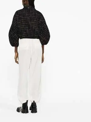 Herno Grid-patterned Cropped Jacket