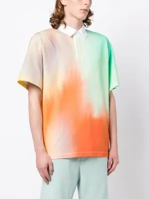 Maison Kitsuné Abstract-print Polo Shirt