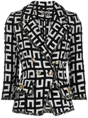 Elisabetta Franchi Monogram Tweed Blazer