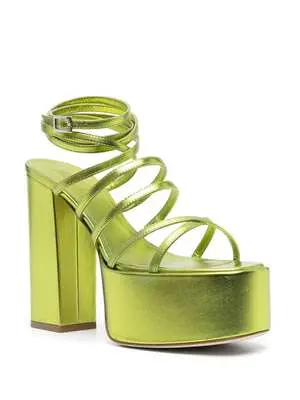 Paris Texas Melena 135mm Metallic Platform Sandals