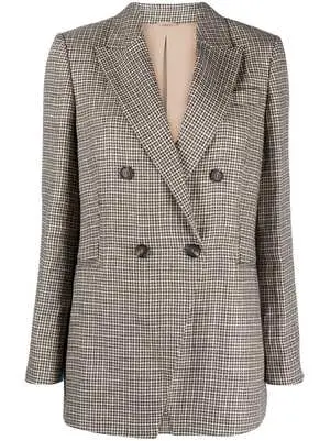 Brunello Cucinelli Houndstooth Double-breasted Blazer
