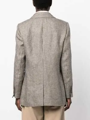Brunello Cucinelli Houndstooth Double-breasted Blazer