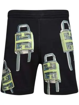 Givenchy 4g Padlock Print Bermuda Shorts - Black