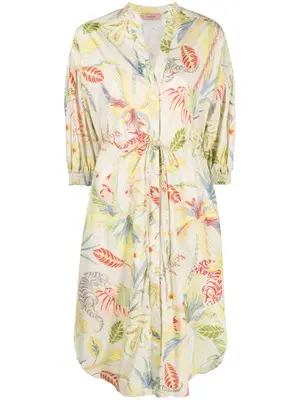 TWINSET Printed Cotton Shirt Dress