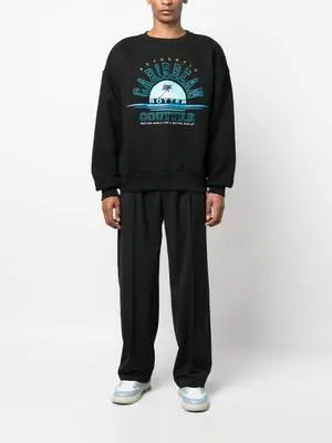 BOTTER Graphic-print Organic-cotton Sweatshirt - Black
