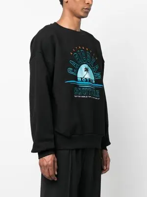 BOTTER Graphic-print Organic-cotton Sweatshirt - Black