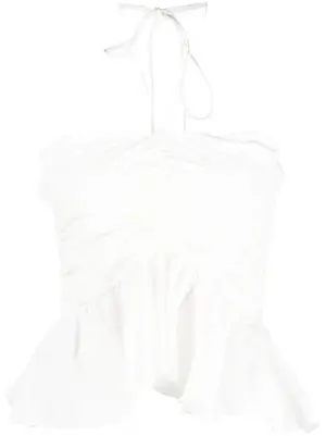MSGM Ruched Halterneck Top