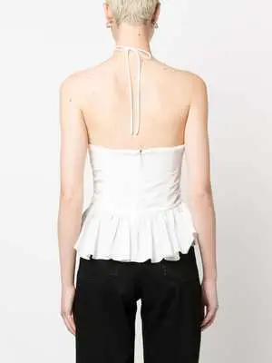 MSGM Ruched Halterneck Top