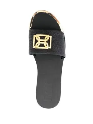 Dkny Logo-plaque Faux-leather Slides