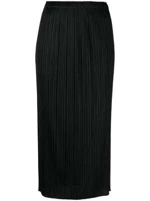 Issey Miyake Pleated High-waist Skirt - Black