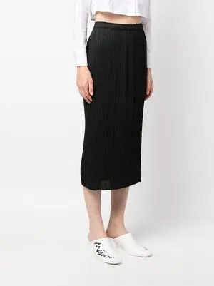 Issey Miyake Pleated High-waist Skirt - Black