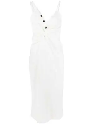 Sandro Asymmetric Midi Dress - White