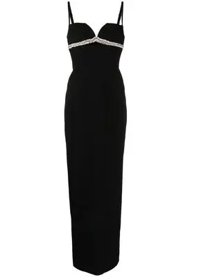 Rachel Gilbert Crystal-embellished Sleeveless Maxi Dress - Black