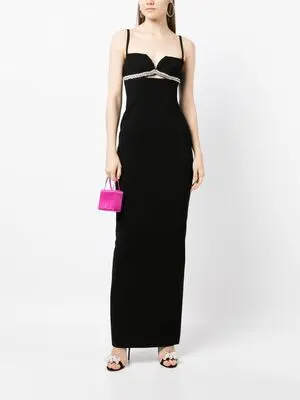 Rachel Gilbert Embellished Sweetheart Neck Maxi Dress