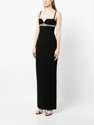 Rachel Gilbert Embellished Sweetheart Neck Maxi Dress