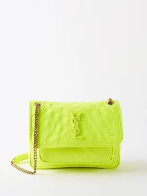 Saint Laurent Saint Laurent - Baby Niki Leather Shoulder Bag - Womens - Yellow - Yellow
